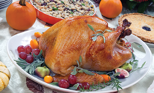 Turkey on table_ThanksgivingB - Adams Fairacre Farms